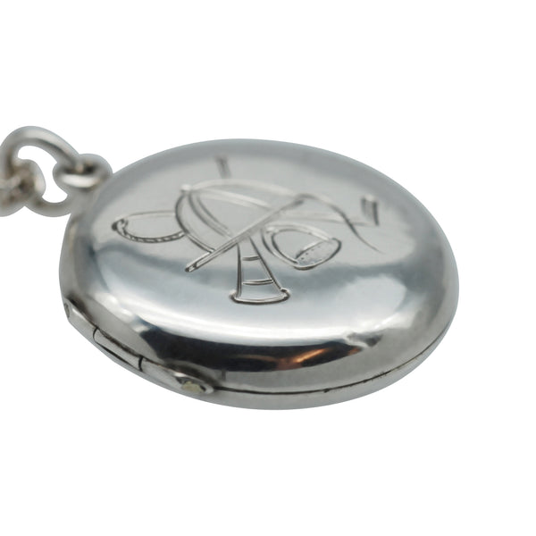 Victorian Sterling Silver Locket with Horsey Themed Engravings ...
